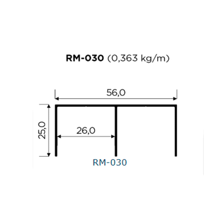 TRILHO SUPERIOR RM-030 3 METROS ROMETAL