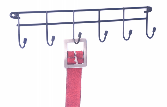 Porta cintos com 6 ganchos preto 2440 Jomer - Ferragens Floresta